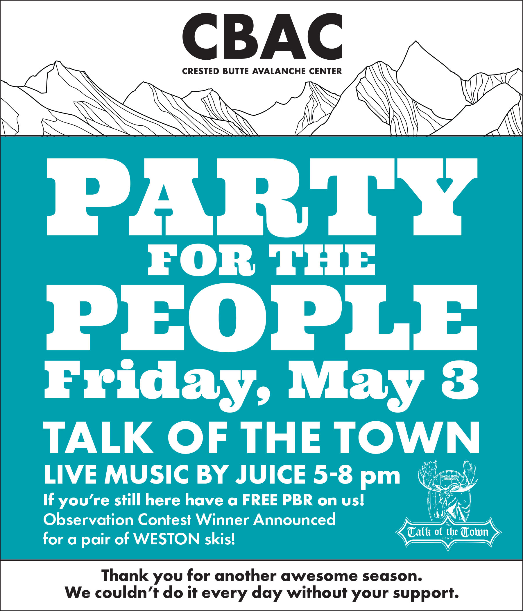 Community Thank You Party | Crested Butte Avalanche Center